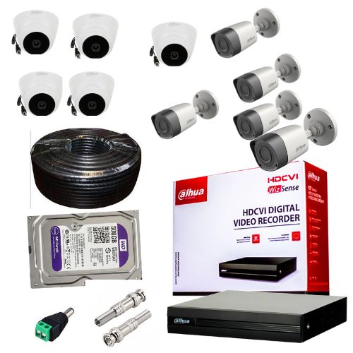 DAHUA 10 CCTV Camera Kit with 16 Channel DVR, 1TB Hard Disk, and 100m ...